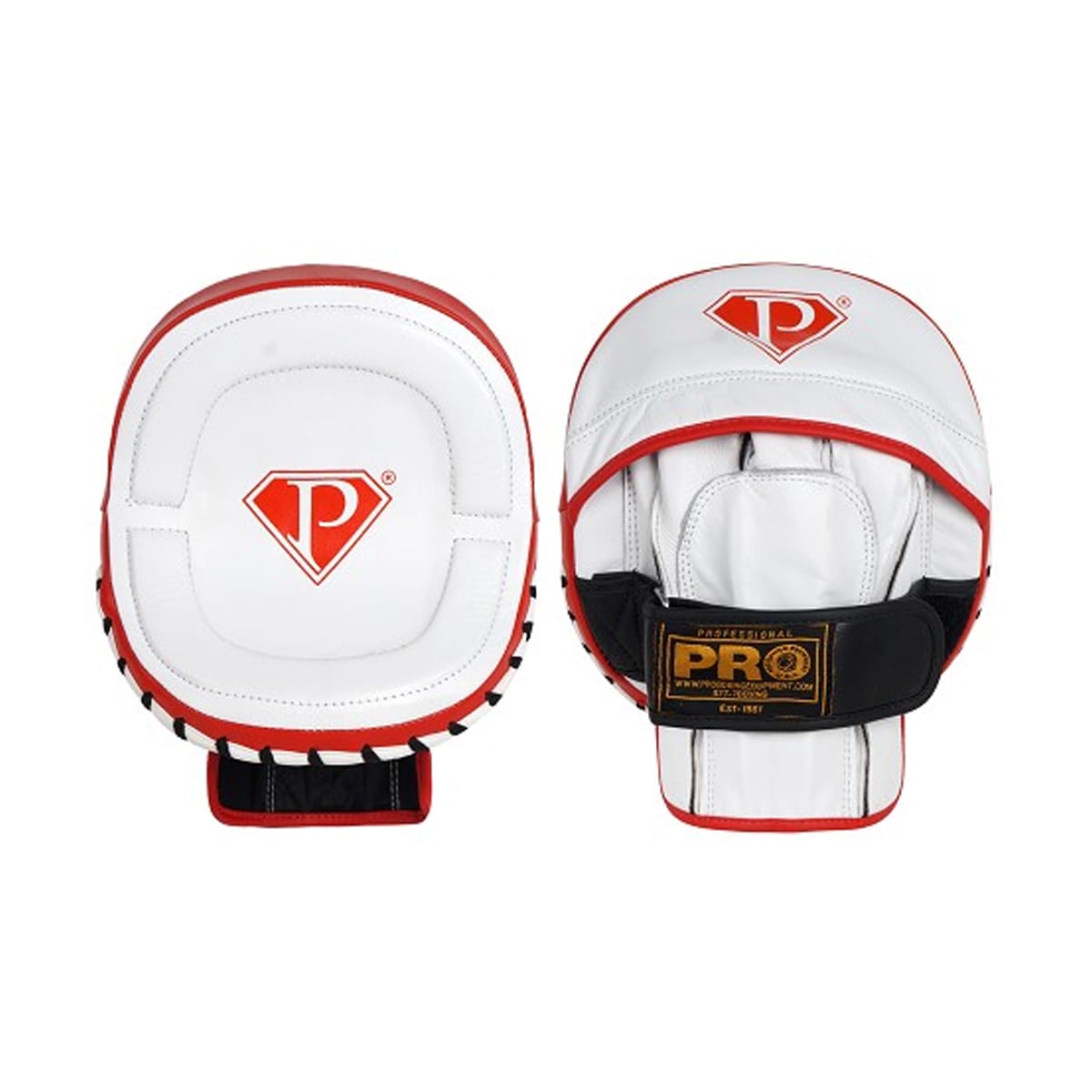 PRO Deluxe Contoured Micro Red Punch Mitts Leather - Pro Boxing Store